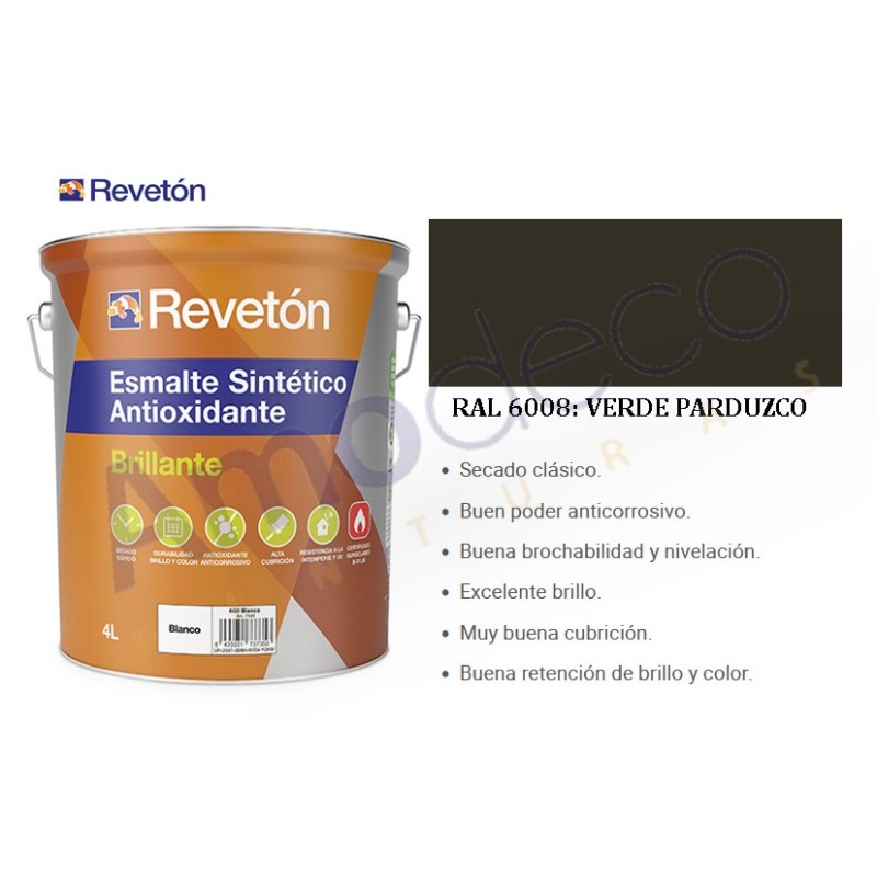 ESMALTE SINTÉTICO ANTICORROSIVO RAL 6008 COLOR: VERDE PARDUZCO ...